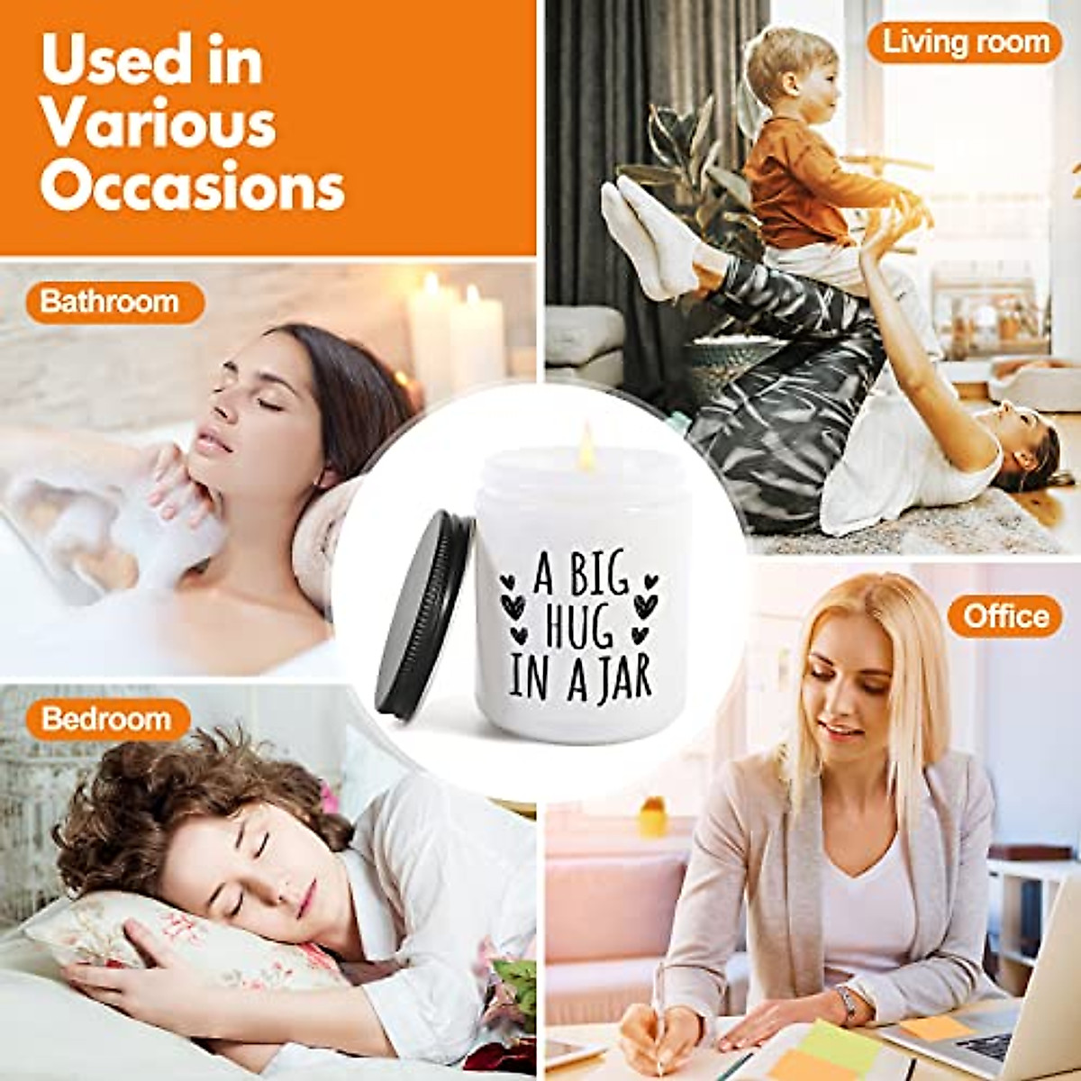 Gifts for Women, Thinking of You Gifts, Mothers Day Gifts,Birthday Gifts, Feel Better,Cheer Up,Get Well Soon Gifts for Women Men Friends Mom Wife Him Coworker, Lavender Candles(White)