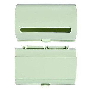 Bag Dispenser, Dog Poop Bag Dispenser Back Adhesive Wall Mount Trash Garbage Plastic Bag Storage Box Organizer Rack (Green)