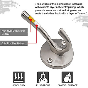 ZUONAI Coat Hooks 8 Pack Bathroom Hooks for Wall Robe Hook Decorative Metal Clothes Hooks for Hanging Coats and Hat Hooks Towel Hooks for Bathrooms