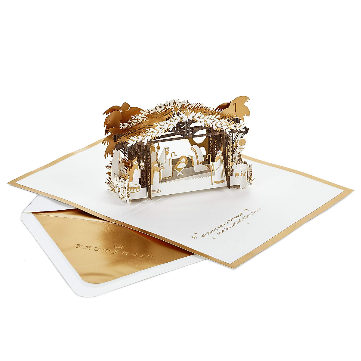 Hallmark Signature Paper Wonder Religious Pop Up Christmas Card (Nativity)