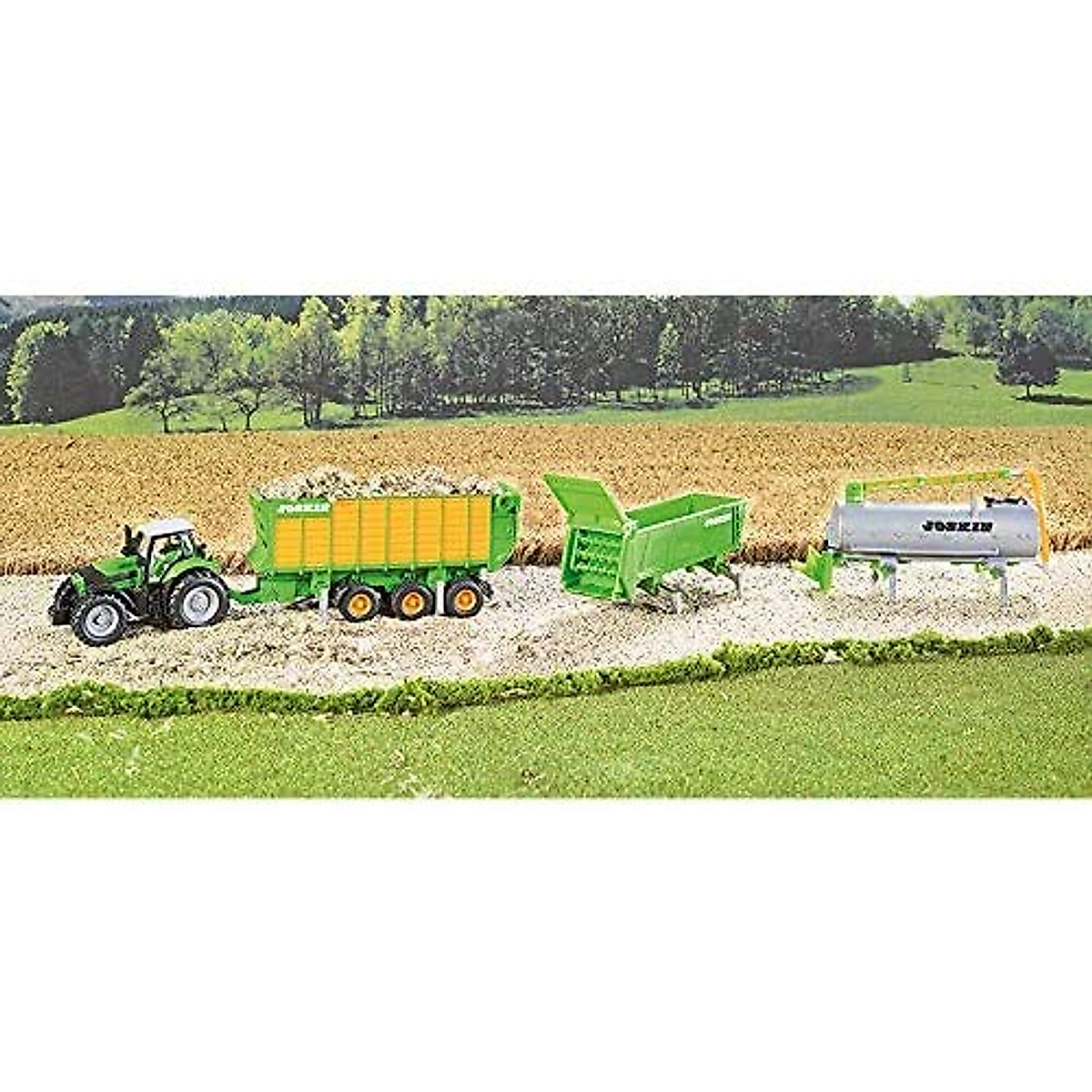 siku 1848 Farmer DEUTZ-FAHR Tractor with Joskin Trailer Set, Green
