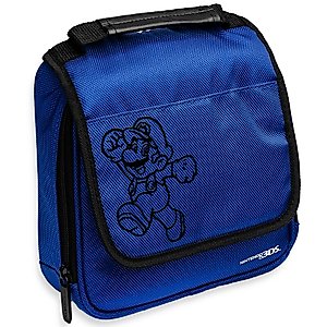 Nintendo 3DS Carrying Case Compatible With Nintendo Switch, 2DS, 3DS, 3DS XL, DS, DS XL, DS Light Handle & Shoulder Strap Traveling Carry Case With Hard Zipper Blue Officially licensed