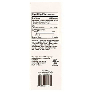 GE 67615 LED Soft White A19 Dimmable Light Bulb, 10 W, 4/Pack