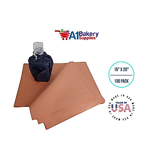 A1 Bakery Supplies Terra Cotta Gift Wrap Tissue Paper 15 Inch X 20 Inch - 100 Sheets Premium Quality Gift Wrap Paper Made in USA