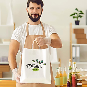 Moretoes Paper Bags with Handles 100pcs 10x5x13 Inches, White Kraft Gift Bags Bulk, Shopping Bags, Retail Bags for Small Business, Birthday Wedding Party Favor Bags, Merchandise Bags