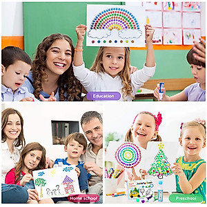 Ohuhu Washable Dot Markers for Toddler 12 Colors Bingo Daubers 40 ml (1.41 oz) with 30 Pages Kids Activity Book for Kids Children (3 Ages +) Preschool Non-Toxic Water-Based Dot Art Markers