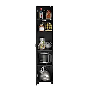 Pemberly Row Transitional 16" Utility Storage Cabinet in Black