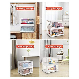 Homde 2 Pack X-Large Storage Bins with Wheels and Load up to 132lb, Collapsible Storage Box Containers Plastic Organizer with Lids & Handle for Home, Kitchen and Office