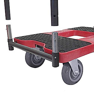 SNAP-LOC 1800 LB Super-Duty Panel CART Dolly RED with Steel Frame, 6 inch Casters, Panel Bars and Optional E-Strap Attachment