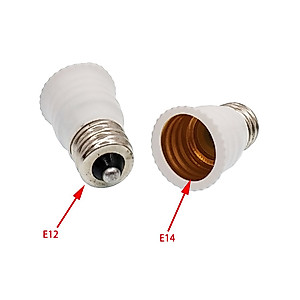 6pcs E12 to E14 Adapter,E12 to E14 Lamp Socket Adapter, Lamp Holder LED Bulb Base Adapter, E12 US Chandelier Base to E14 EU Candelabra Base Converter(6pcs E12 to E14 Adapter)