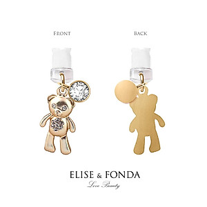 EIISE & FONDA CP1 USB Charging Port Anti Dust Plug Teddy Bear Pendant Phone Charm for iPhone 11/ XS MAX/XR/X/8 Plus/7/6S/6/SE iPad iPod