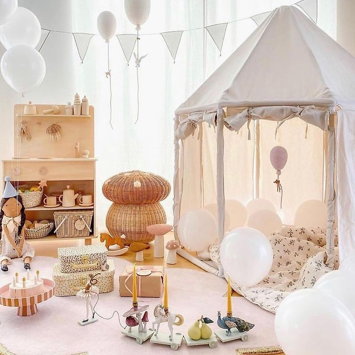 Handmade Rattan Mushroom Storage Basket, Baby Toys Decorative Storage Basket, Bathroom Laundry Dirty Clothes Basket