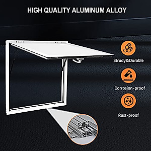 Sidasu Concession Window 36'' x 36''Concession Stand Serving Window with Awning,Lamp Tube and Door Handrail ,Concession Window for Food Trucks Glass Not Included