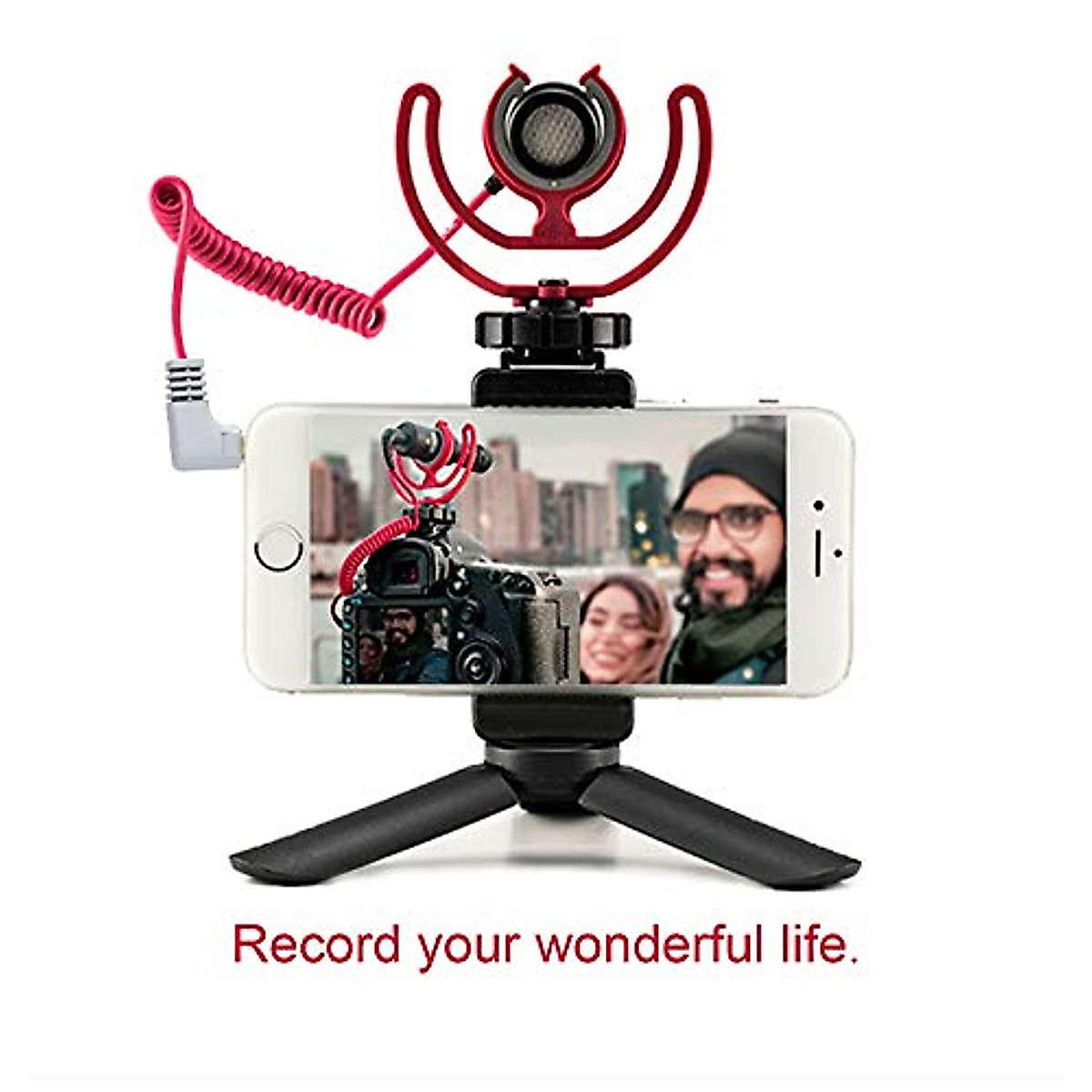 3.5mm TRS to TRRS Microphone Cable, Ancable 1/8 Male to Male Coiled Right Angle Mic Cord Compatible iPhone, Smartphone, Tablets with Rode SC7, VideoMic, VideoMicro Go, BOYA and More External Mic