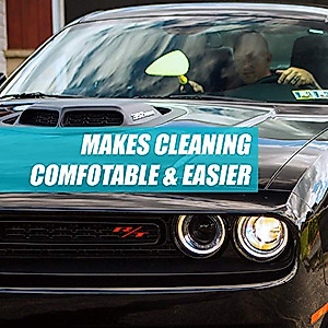 Invisible Glass 95160 2-Piece Quick Change Reach and Clean Tool a Window and Windshield Wand Glass Cleaning Tool for Those Hard-to-Reach Places in Your Car and Home Washable Reversible and Extendable