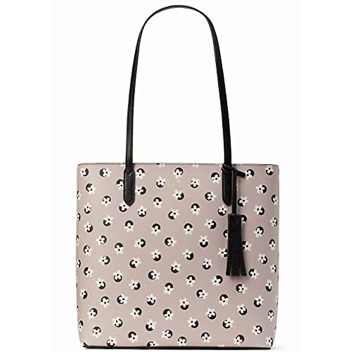 Kate Spade Tassle Charm White Floral Tote Bag Handbag & Wallet Set Neutral Multi