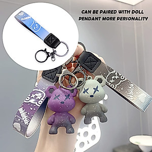 Kawaii Car Keychain Gradient Color Cute Keychains for Women/Men/Girls/Kids,Personalized Bear Keychains for Backpacks Charms Purse (Blue)…