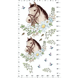 Muravie Horse and Daisies Wall Decal - Peel and Stick Animal Wall Sticker - Nursery Wall Decal Peel and Stick - Kids Wall Decal (Horse and Daisies)