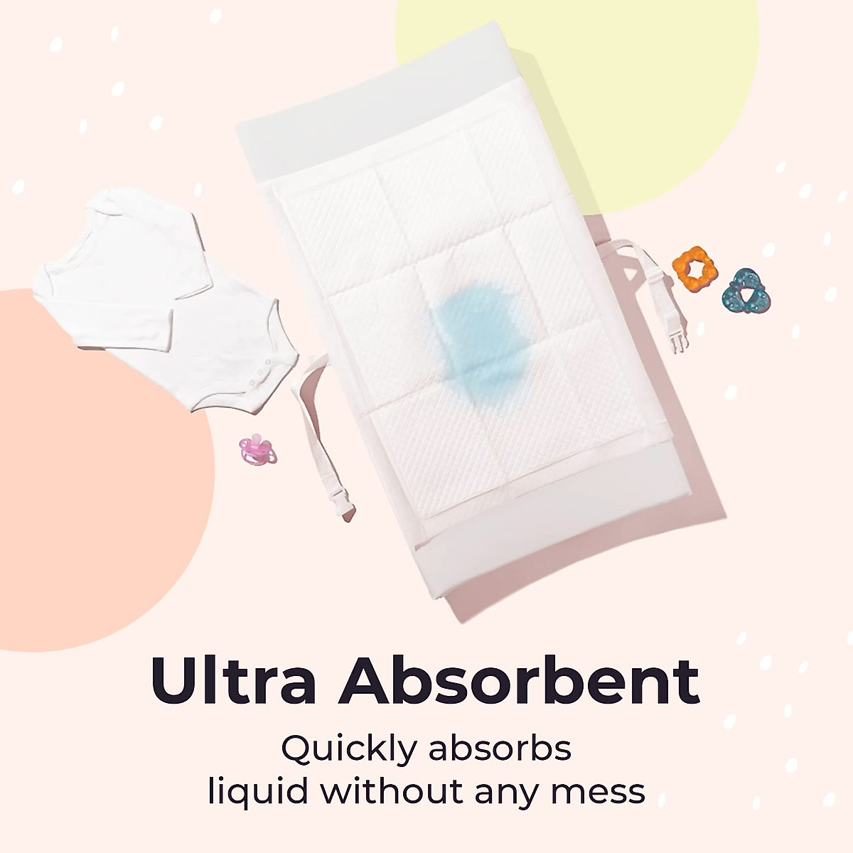 Peekapoo - Disposable Changing Pad Liners (100 Pack) Super Soft, Ultra Absorbent & Waterproof - Covers Any Surface for Mess Free Baby Diaper Changes