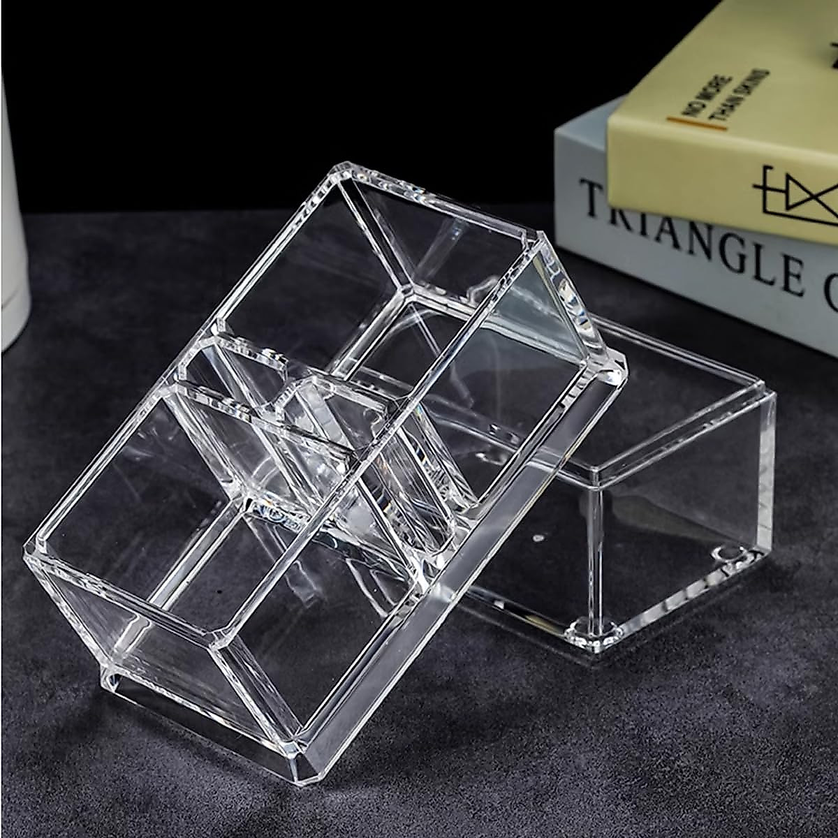 Yakri Clear Acrylic Two Lattices Tea Bags Holder Coffee Sugar Bag Case Guest Room Storage Boxes YTBH-001