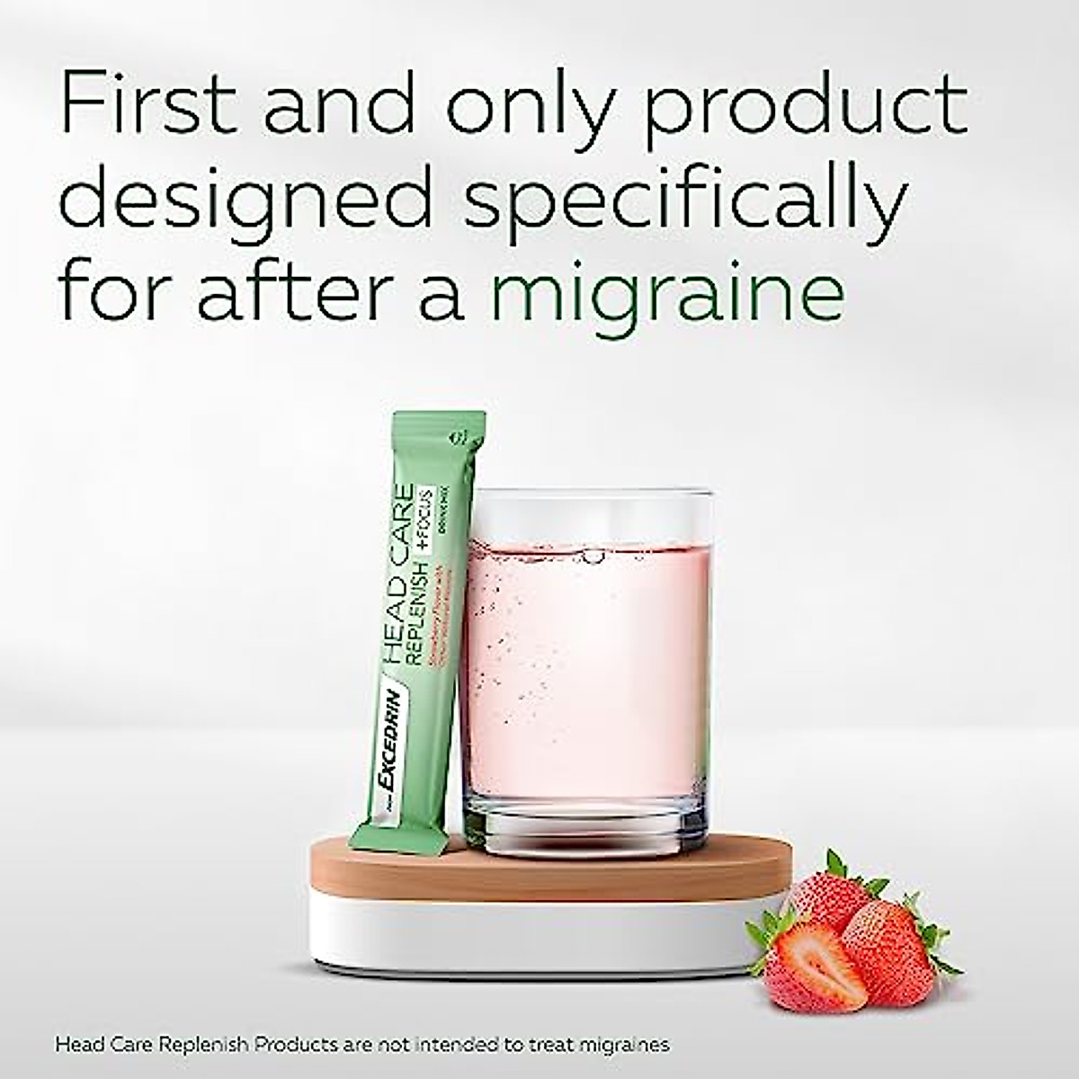 Head Care Replenish Plus Focus From Excedrin Drink Mix with Electrolytes, L-Theanine, Ginger and Caffeine for Head Health Support - 24 Packets