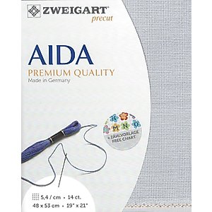 Precut Zweigart Stern-Aida 14 Count Steel-Gray 3706/713. Needlework Canvas, Cross Stitch Fabric, Embroidery Canvas 100% Cotton