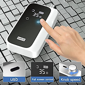 Karite Professional Nail Drill Machine for Acrylic Nails, 35000 RPM Electric Nail File with 13 Bits, 30 Sanding Bands – USB Rechargeable, Portable Electronic Nail Filer for Home Salon Manicure Tools
