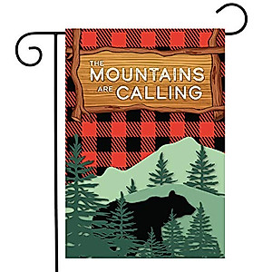 The Mountains Are Calling Summer Garden Flag Bear 12.5" x 18" Briarwood Lane