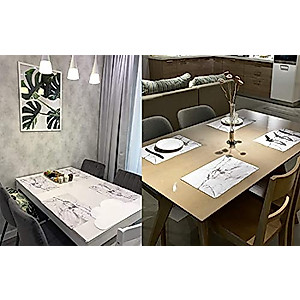 GENNISSY Marble Placemats for Dining Table Set of 6 Thin Environmental Table Mats Easy Clean for Kitchen Dinner Party((Marble)