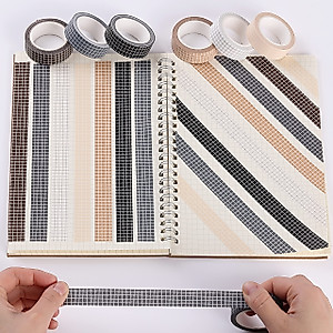 Mr. Pen- Grid Washi Tape Set, 7 Rolls, 0.6", Washi Tape for Journaling, Decorative Tape, Journaling Tape, Craft Tape, Scrapbooking Tape, Decorative Tape for Crafts, Decorative Craft Washi Masking Tape