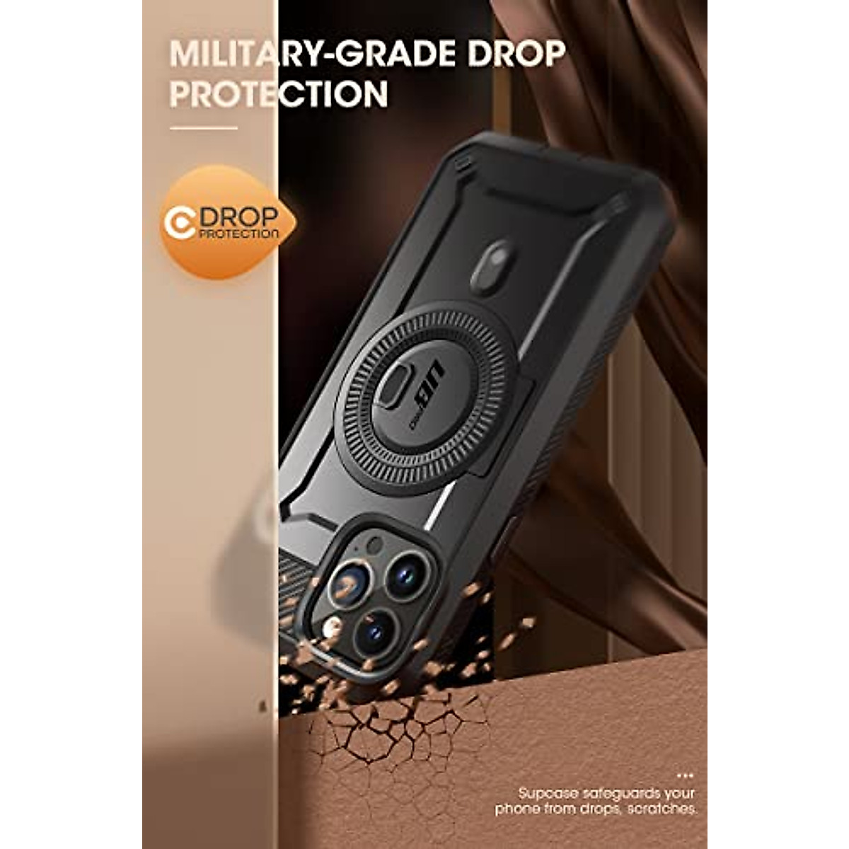 SUPCASE Unicorn Beetle Pro Mag Case for iPhone 13 Pro Max (2021 Release) 6.7 Inch, Compatible with MagSafe Full-Body Rugged Belt-Clip Case with Built-in Screen Protector & Kickstand (Space Gray)