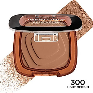 L'Oreal Paris Infallible Up to 24H Fresh Wear Soft Matte Longwear Bronzer. Waterproof, heatproof, Transfer, humidity and sweatproof, Light Medium, 0.31 oz