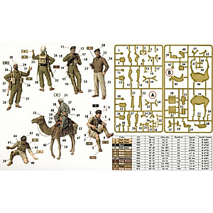 Master Box Models 1/35 British Troops in Northern Africa, WWII - 6 Figures Set with Camel