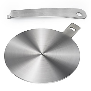 Induction Plate Adapter for Glass Cooktop Heat Diffuser for Electric Gas Glass Stove with Detachable Handle, 5.5 Inches