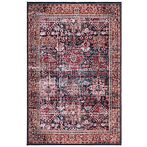 SAFAVIEH Tucson Collection Accent Rug - 4' x 6', Rust & Green, Persian Design, Non-Shedding Machine Washable & Slip Resistant Ideal for High Traffic Areas in Entryway, Living Room, Bedroom (TSN114P)