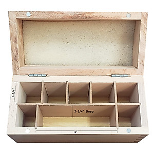 Gold Test Wooden Box, for Storing Gold Test Acids, Gold Testing Stone Kit (8 - Compartments)