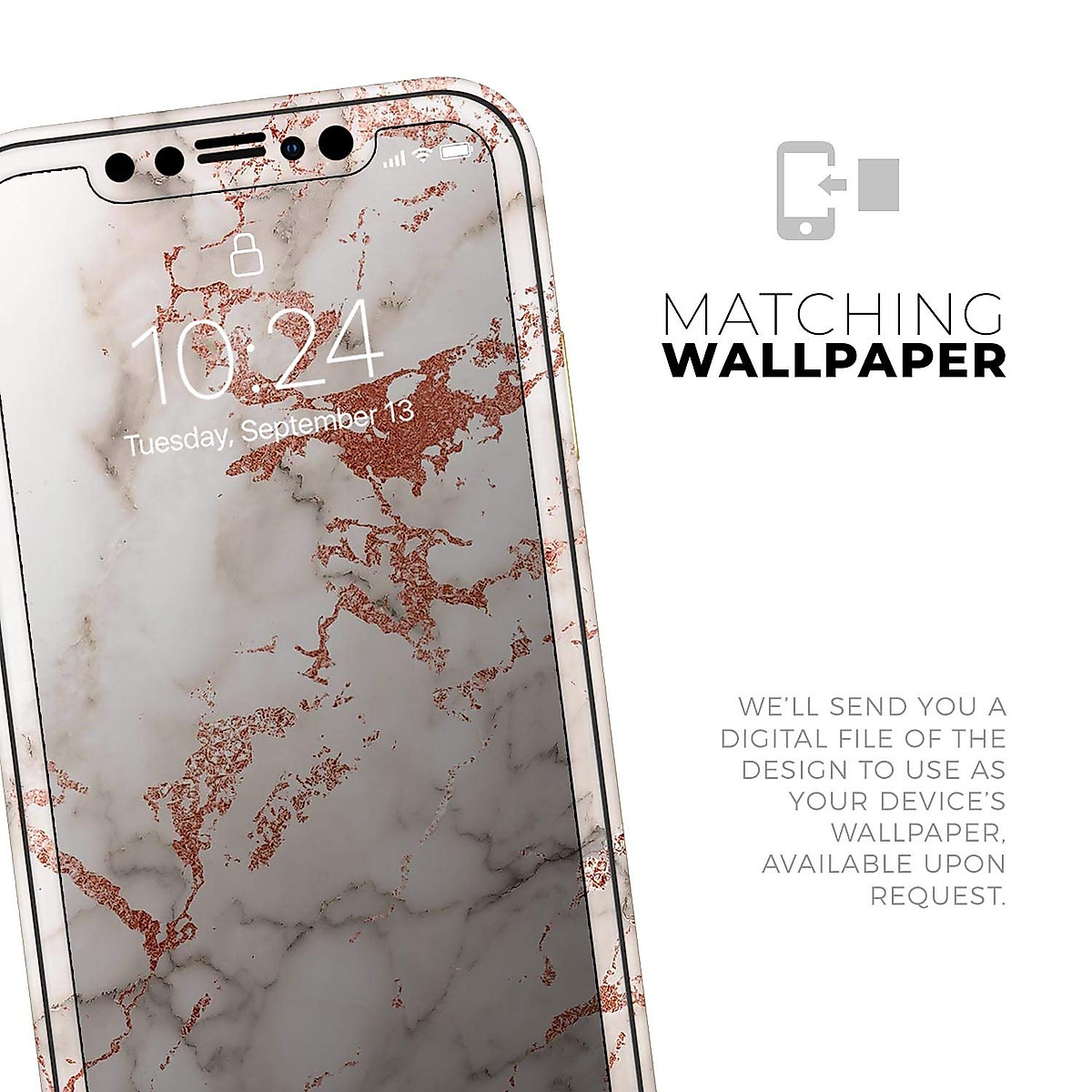 Design Skinz Rose Pink Marble & Digital Gold Frosted Foil V5 - DesignSkinz Protective Vinyl Decal Wrap Skin Cover Compatible with The Apple iPhone 11 (Full-Body, Screen Trim & Back Glass Skin)