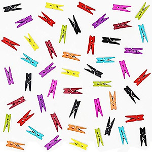 Just Artifacts Mini 1-inch Craft Wood Clothespins/Peg Pins (100pc, Assorted Colors)