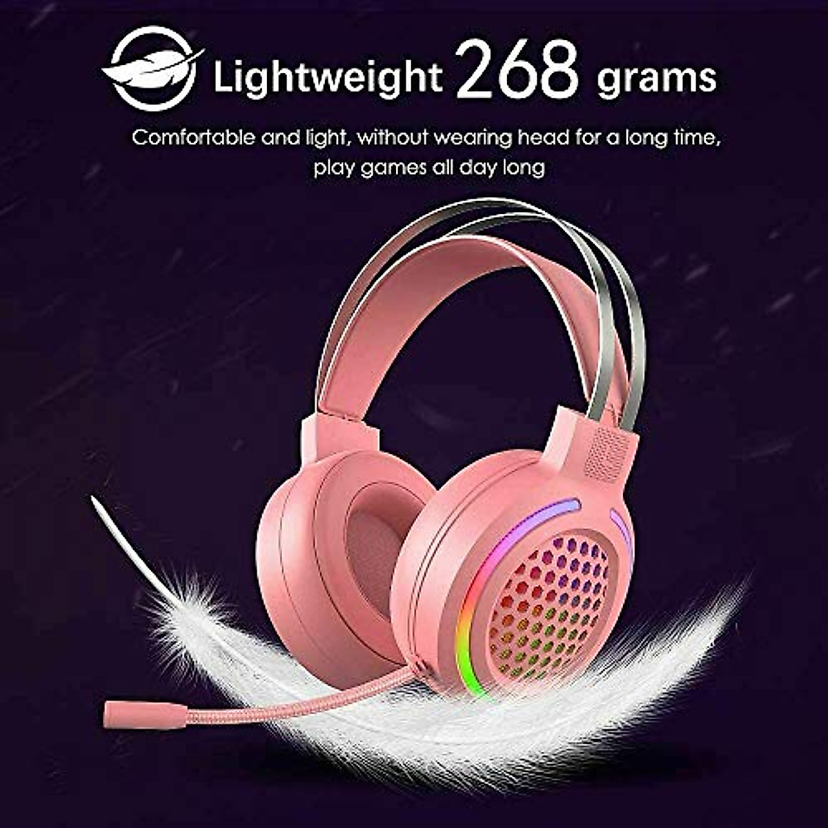 5 in 1 Combo Set Gaming Keyboard and Mouse, 12W HD Horn, Optical Mouse, Gaming Headset, RGB Dazzling Backlight Wired 104 Key Computer Keyboard (White)