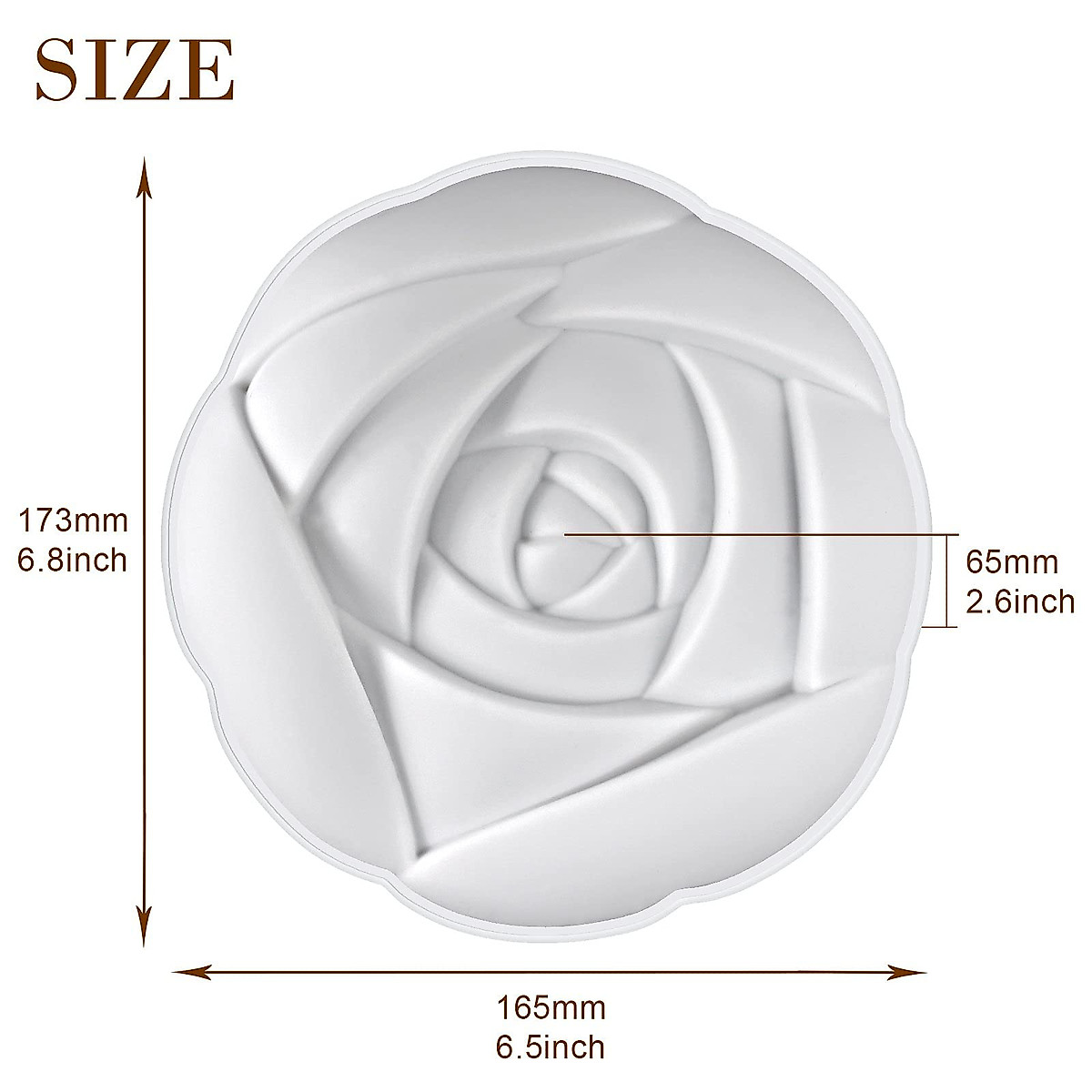 Funshowcase Large Rose Silicone Mold Tray Shape Size 5.7x5.7x2.5inch