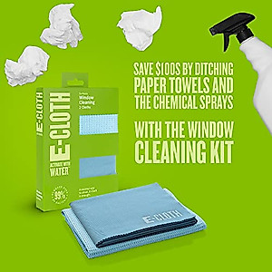 E-Cloth Deep Clean Mop, Microfiber Mop, Perfect Floor Cleaner, 100 Wash Promise & Glass Cleaner, Window Cleaning Kit, Microfiber Cleaning Cloth, 100 Wash Promise, Blue