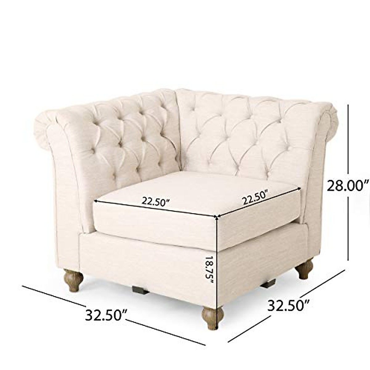 Christopher Knight Home Castalia Sectional, Beige + Dark Brown