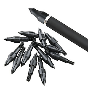Cosmos 12 Pcs Screw-in Archery Bullet Points Arrow Tips Archery Target Practice Hunting Arrow Points for Recurve, Compound Bow, Crossbow, 100 Grain Each