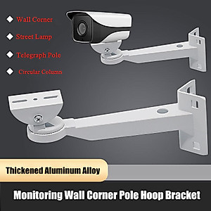 OwlCat Universal Indoor Outdoor Wall Mount CCTV Security Camera Mounting Bracket Pole Mount Right Angle 90 Degree CCTV Surveillance Camera Stand, White, Length: 310mm,Width: 83mm,Height: 107mm, BR360