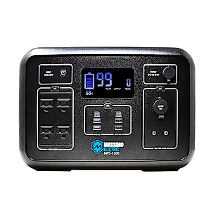 Portable Power Station | Massimo Back up Battery with Built-in AC/DC/USB Outlets| CPAP Power Supply, Solar Generator (Solar Panel Not Included) (1200W)