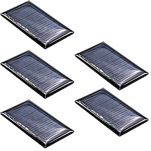 Fielect 5Pcs 5V 25mA Small Solar Panel Module Polycrystalline Mini Solar Cells for Light Toys Solar Battery Charger DIY Solar Syatem Kits 45x25mm
