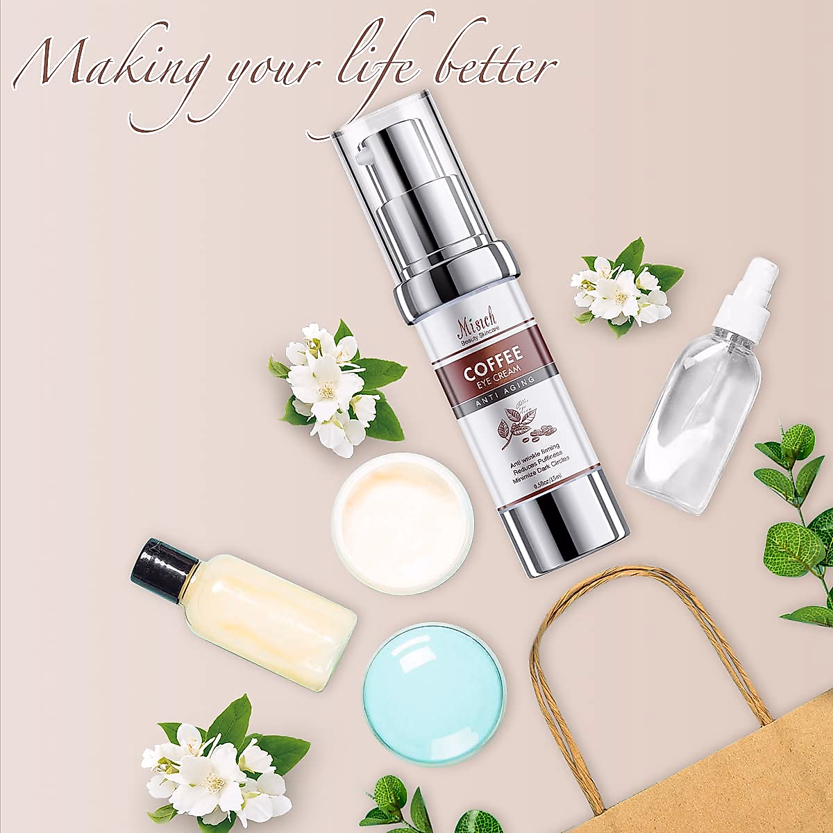 ATIDIE Caffeine Eye Cream: Anti-Wrinkle, Dark Circle & Puffiness Reducer, All Skin Types, 50ml