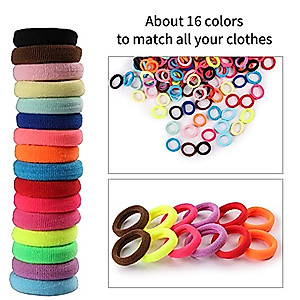200Pcs Baby Hair Ties, Elastic Toddler Hair Ties, Multicolor Small Seamless Rubber Hair Bands Ponytail Holders for Infants Girls and Kids
