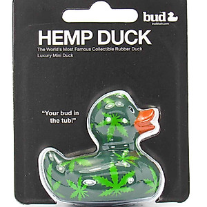 Hemp Rubber Duck Bath Toy by Bud Ducks | Elegant Gift Packaging - "Your bud in the tub!" | Child Safe | Collectable
