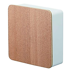 Yamazaki Home Square Magnetic Cabinet Accented Keychain Organizer | Steel + Wood | Key Storage, One Size, Ash